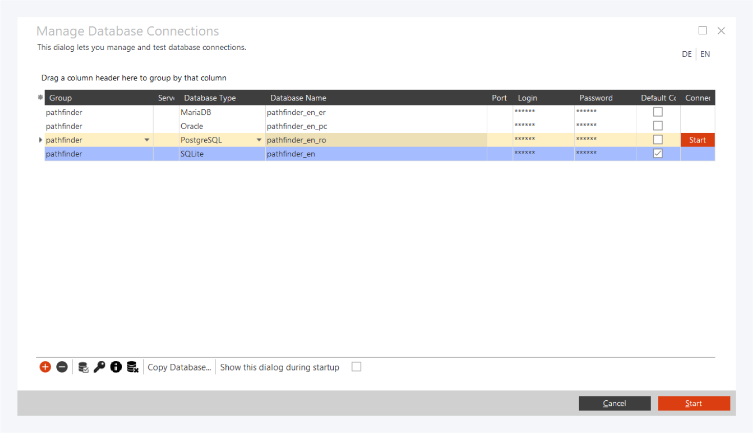 Configure the Client-Database Connection